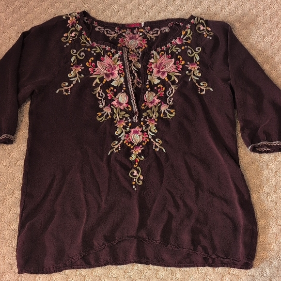 Johnny Was | Tops | Johnny Was Xl Embroidered Tunic Top | Poshmark
